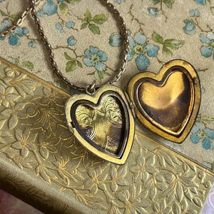 Vintage J.M C.O. Heart Locket Choker on Watch Chain Gold Filled V104 - Etsy