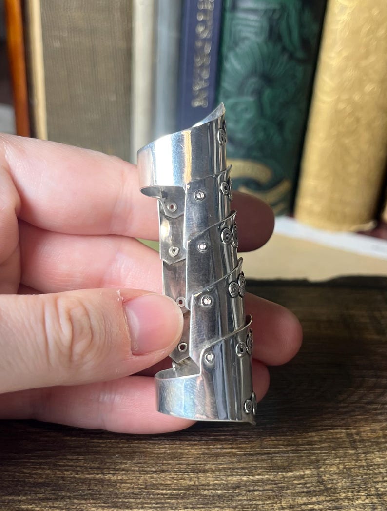 Sterling Silver Articulated Armor Ring V632 - Etsy