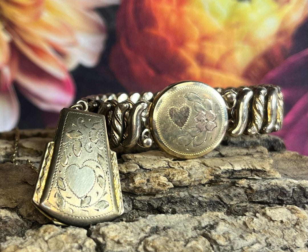 Vintage Sweetheart Bracelet and Matching Locket Gold Filled V73 - Etsy