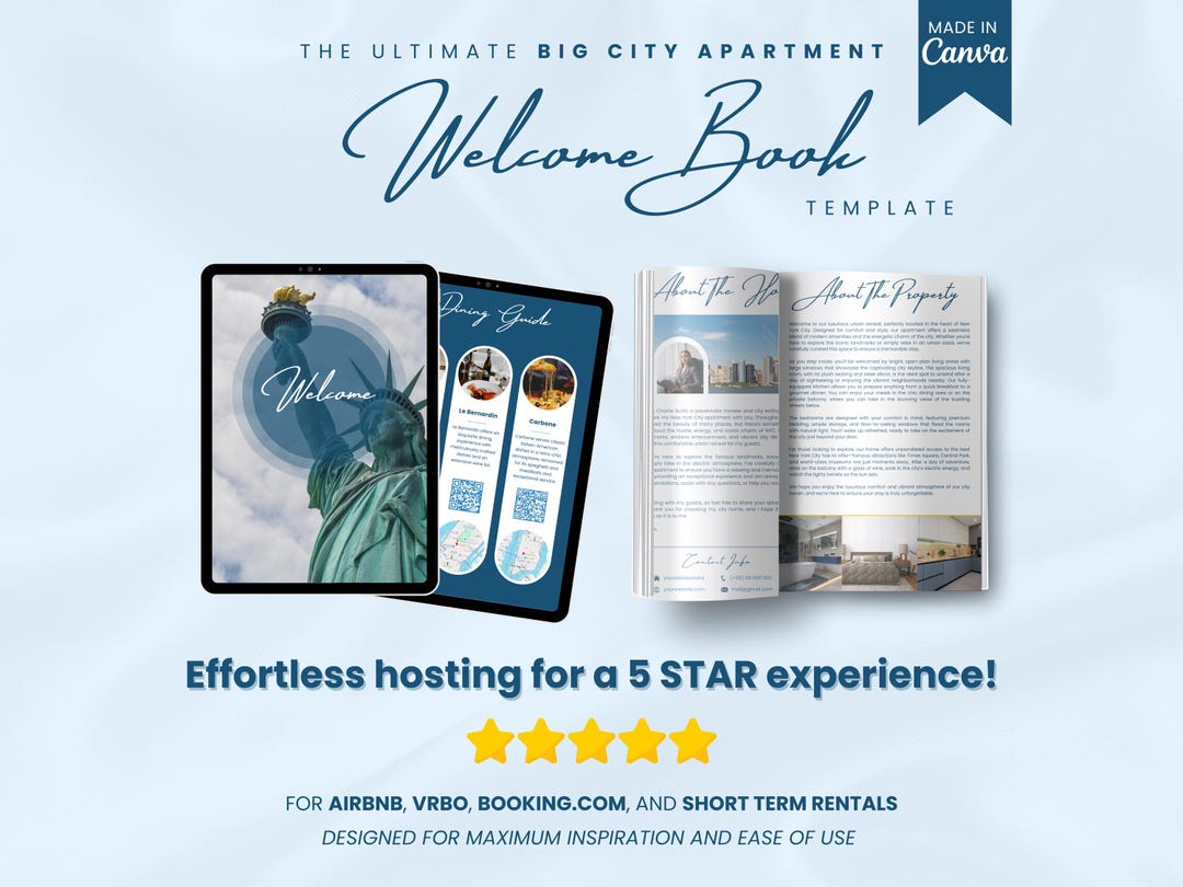 Welcome Book Template for Airbnb, VRBO, Booking, Vacation Rental ...