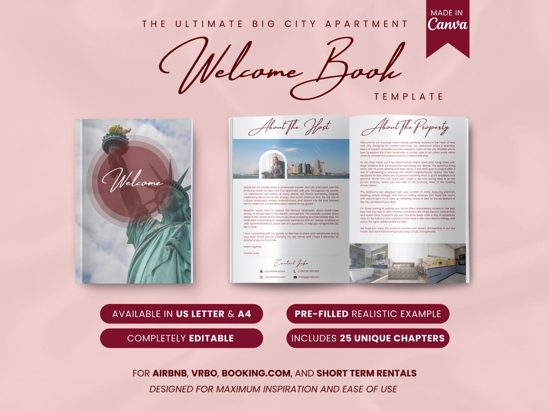 Ultimate Welcome Book Template for Airbnb VRBO Booking Short Term ...