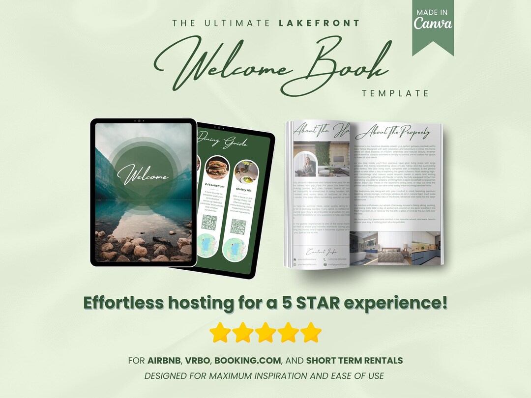 Welcome Book Template for Airbnb, VRBO, Booking, Vacation Rental ...