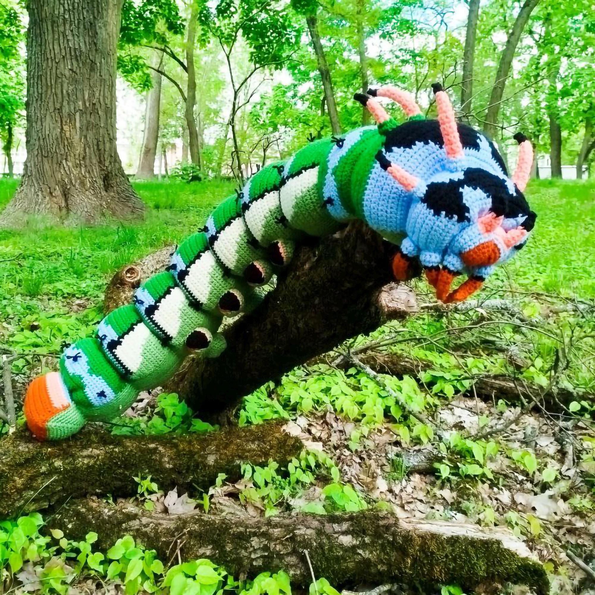 Giant Crochet Hickory Horned Devil Caterpillar Plush – Handmade ...