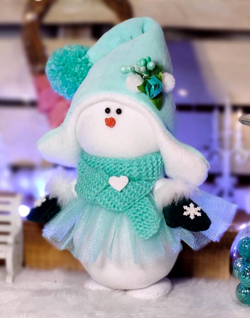 Christmas Snowman Plush Doll, Handmade Amigurumi Snowman, Winter ...