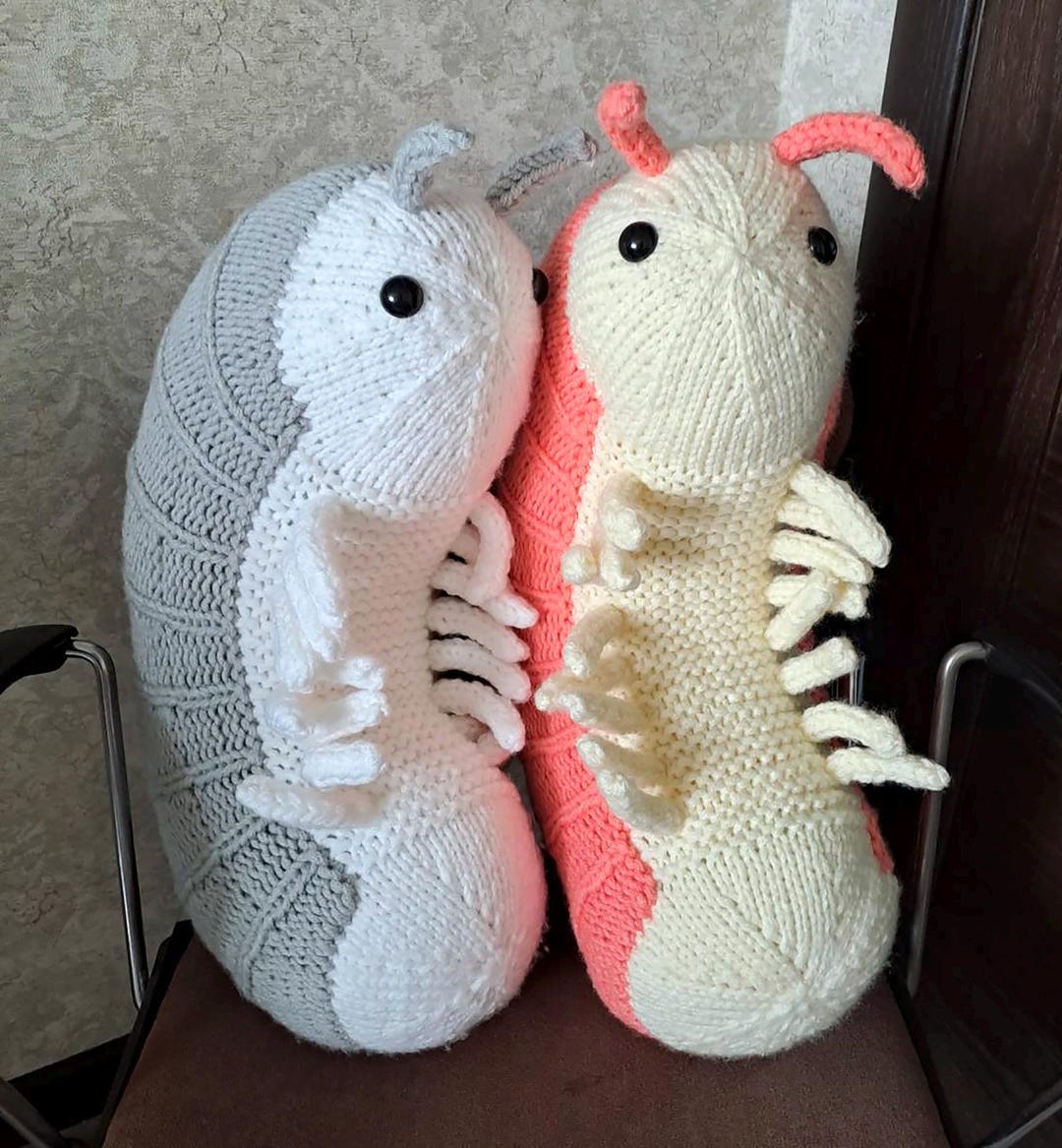 Large Crochet Isopod Plush – Handmade Roly Poly Pillow, Kids & Adults ...