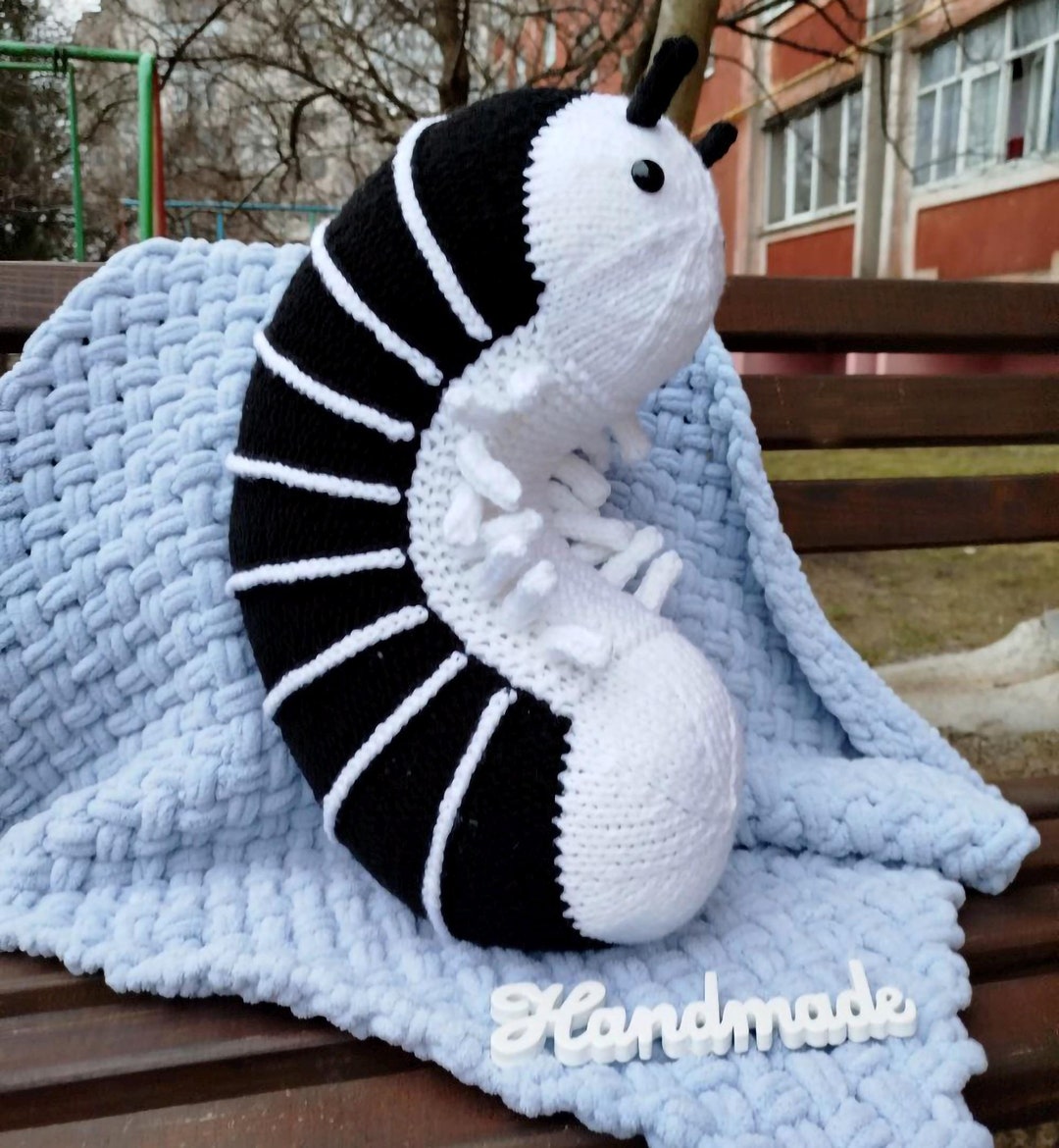 Large Crochet Roly-poly Bug, Handmade Knitted Isopod Toy, Plush Soft ...