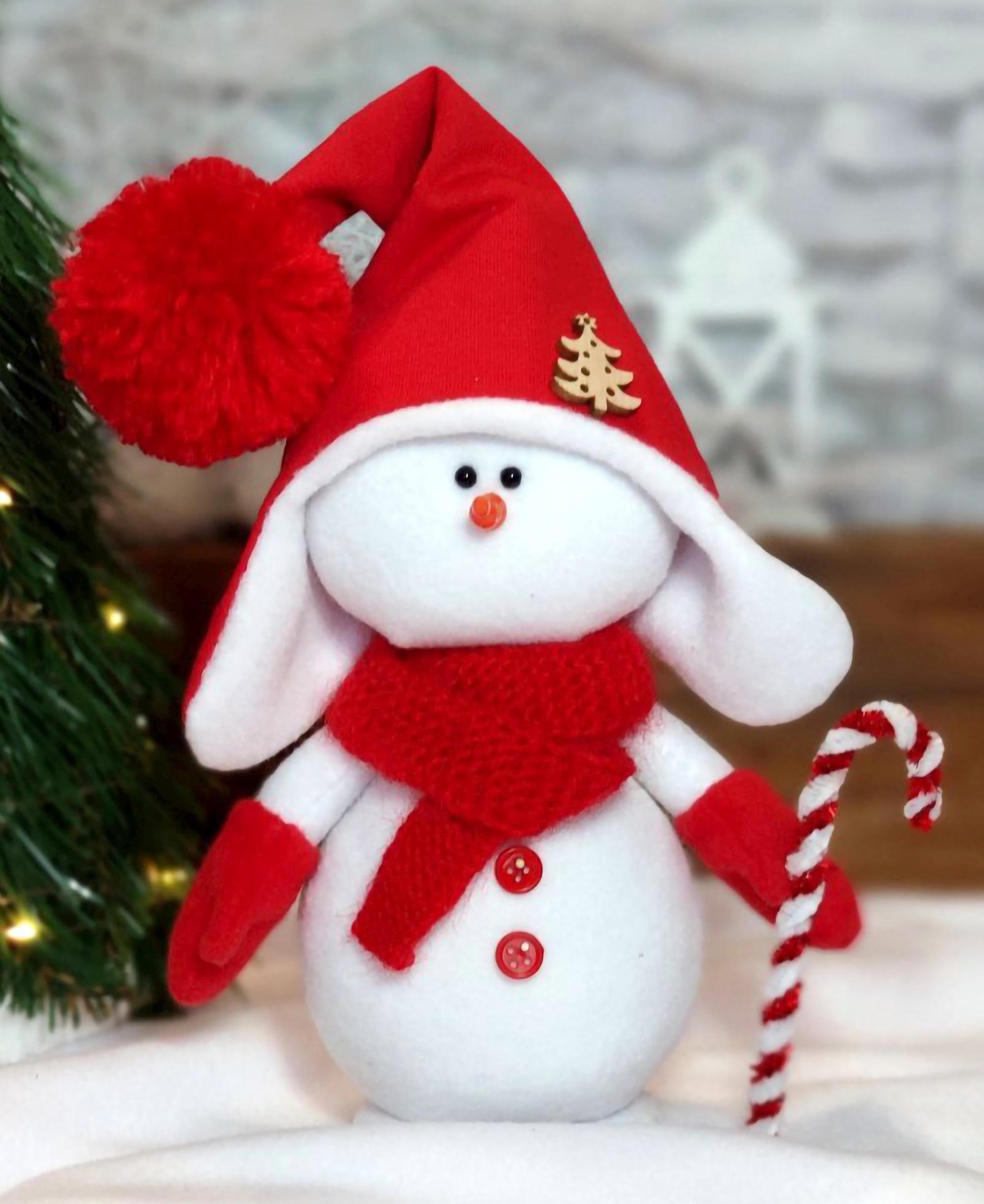 Christmas Snowman Plush Doll, Handmade Amigurumi Snowman, Winter ...