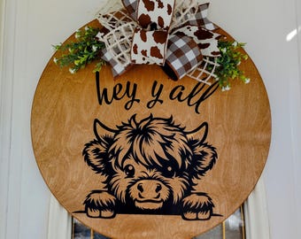 Highland Cow Door Hanger - Etsy