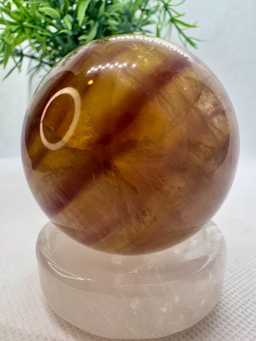 Natural Crystal Candy Fluorite Sphere, Rainbow Flash (2” Diameter ...