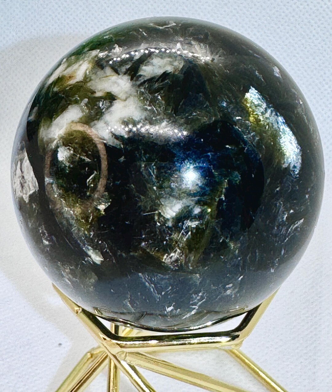 Flashy Green Tourmaline With Mica Sphere 52mm Diameter - Etsy
