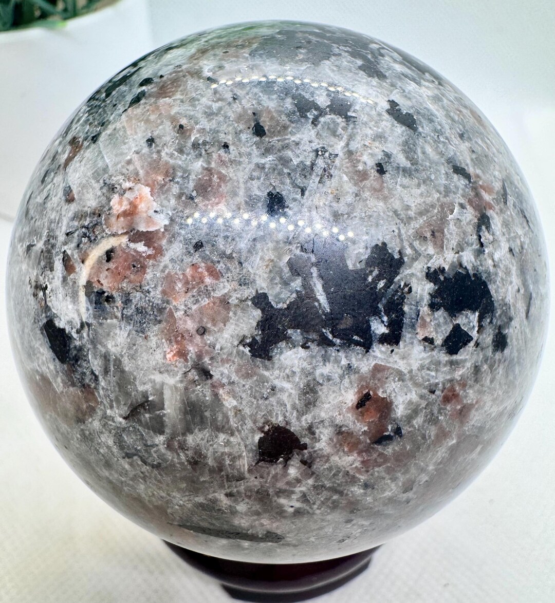 Natural Crystal Yooperlite Sphere UV Reactive With Wooden Holder ...