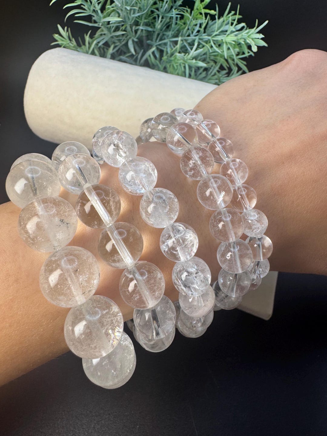 Natural High Quality Clear Quartz Bracelet 8-14.6mm - Etsy
