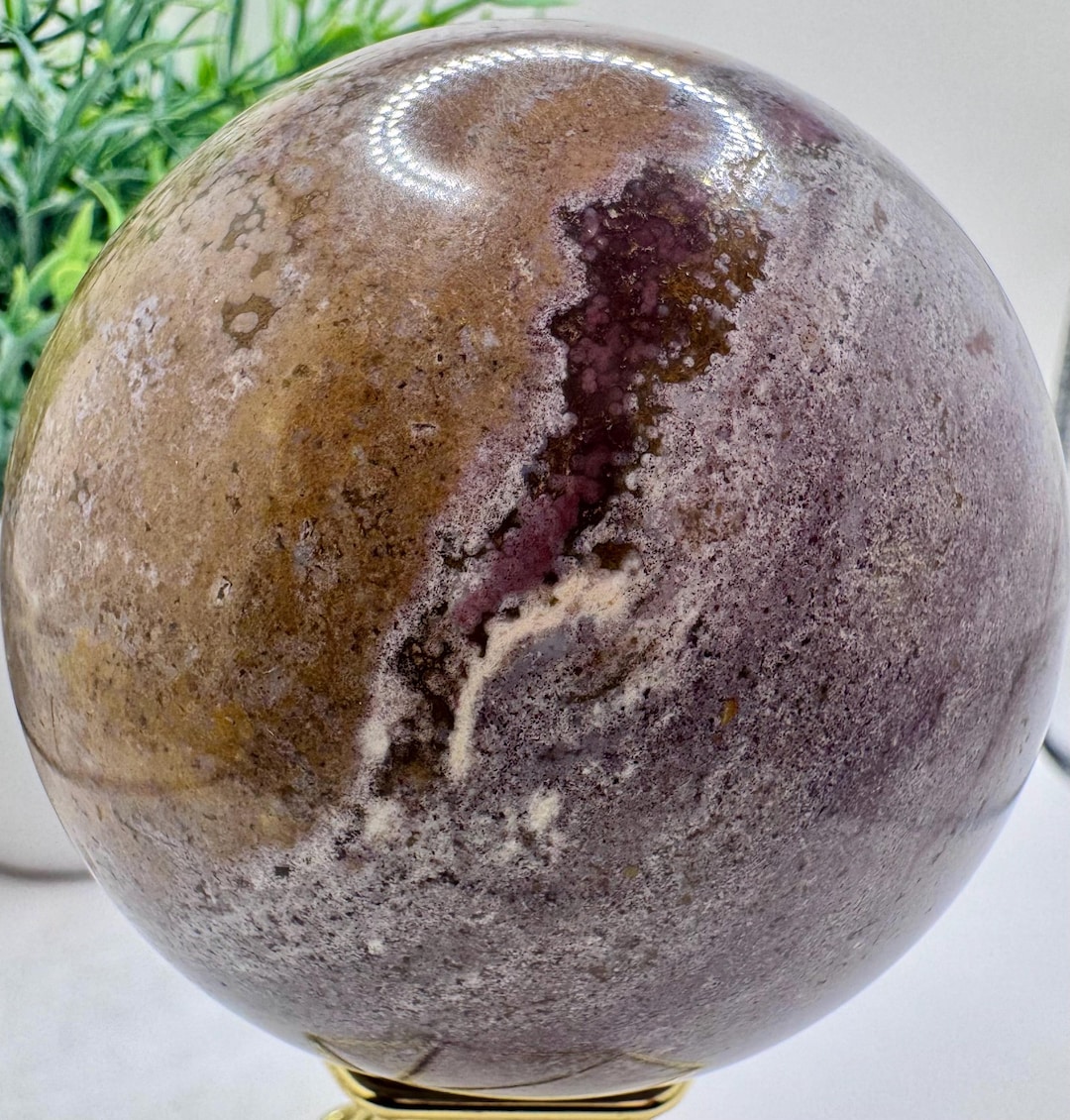 Natural Crystal Big & Rare Purple Ocean Jasper Sphere 2.9”, 542.7grams ...