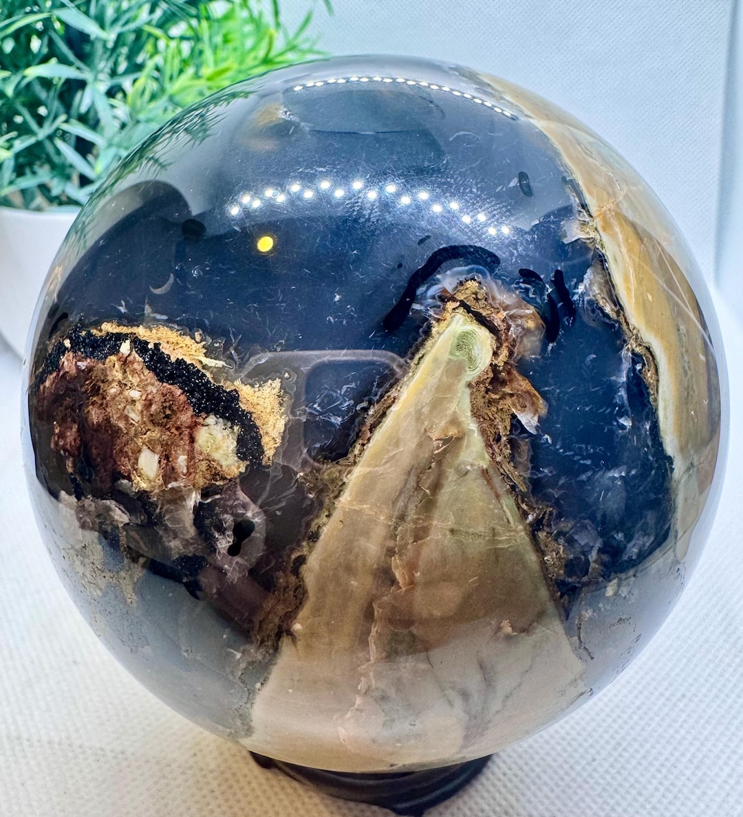 Natural Crystal UV REACTIVE Volcano Agate Big Sphere 3.7” Diameter ...