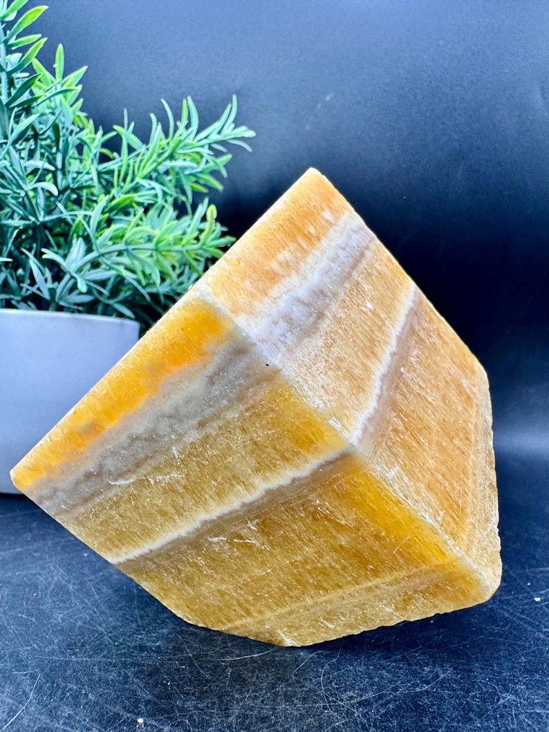 Natural Crystal Honey Calcite Self Standing Cube 2.6” on All Sides ...