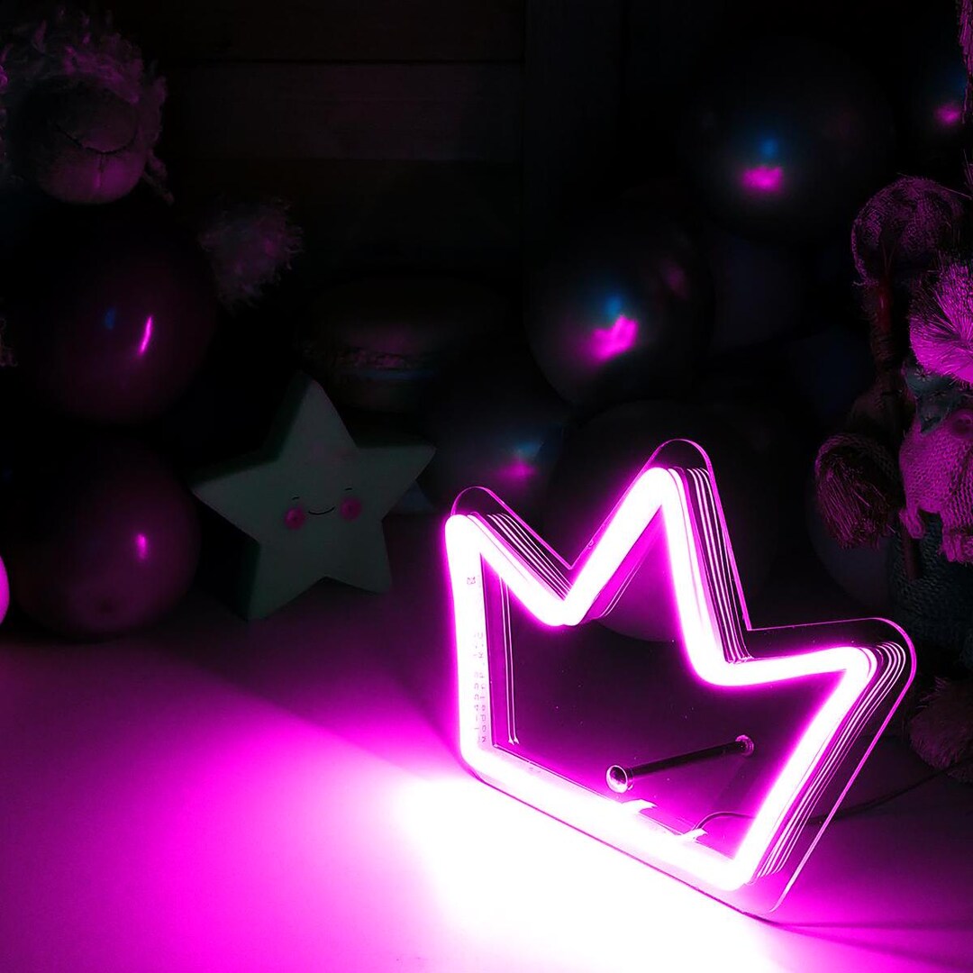 Kid's Room Decoration Crown Neon Sign Neon Light LED Crown Sign Kid's ...