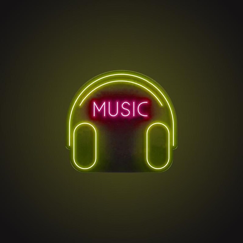 Music Headset Neon Sign Led Lights Room Decor Headphone Neon Sign Gamer ...