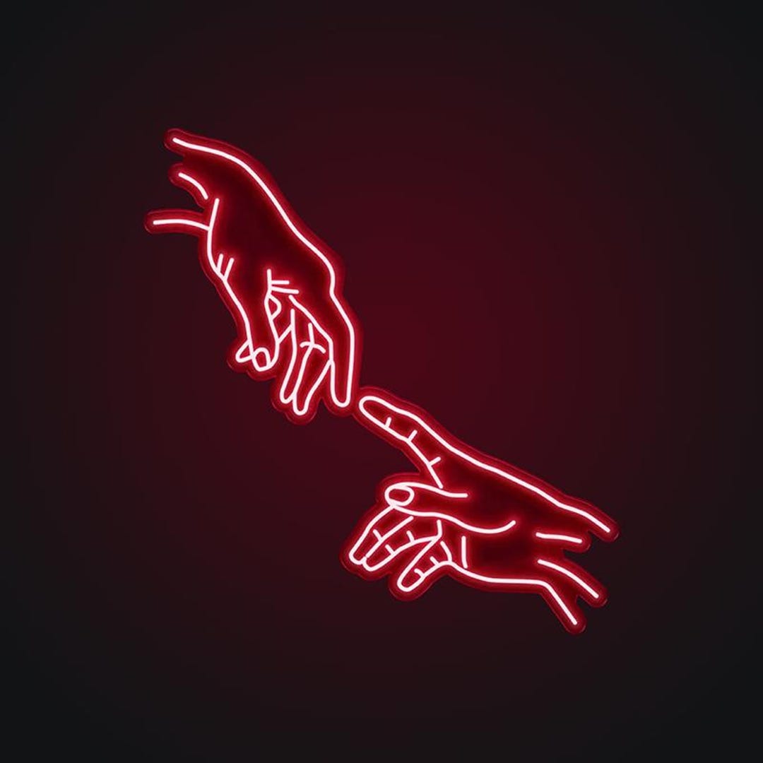 The Creation of Adam Neon Sign Led Lights the Hands of God and Adam ...