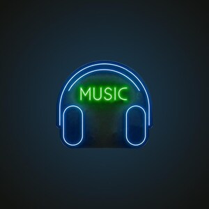 Music Headset Neon Sign Led Lights Room Decor Headphone Neon Sign Gamer ...