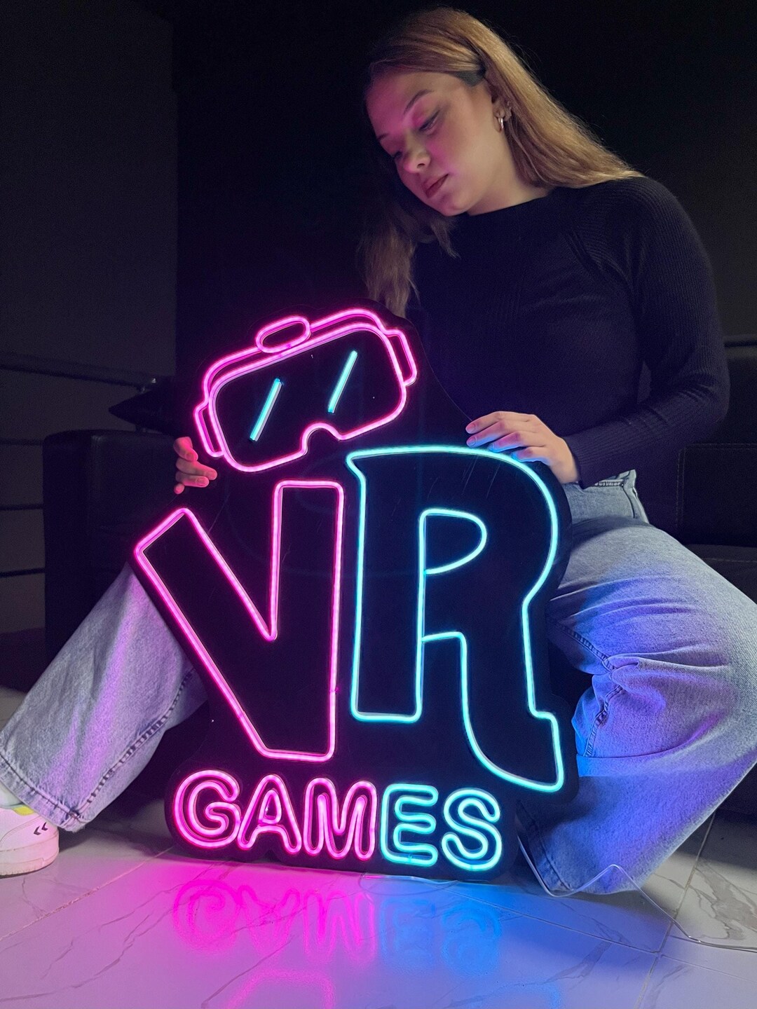 Custom Neon VR Games Neon Sign Gamepad Neon Sign Gamer Room Wall Decor ...