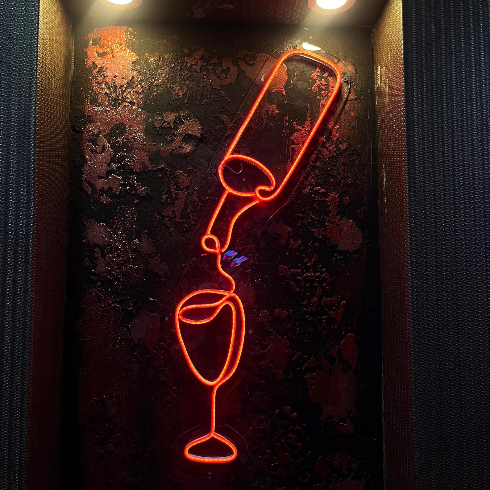 Wine Glass and Spilled Bottle Neon Sign Led Neon Light Neon Sign Gift ...