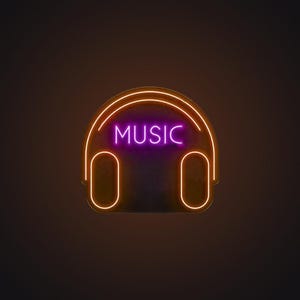 Music Headset Neon Sign Led Lights Room Decor Headphone Neon Sign Gamer ...