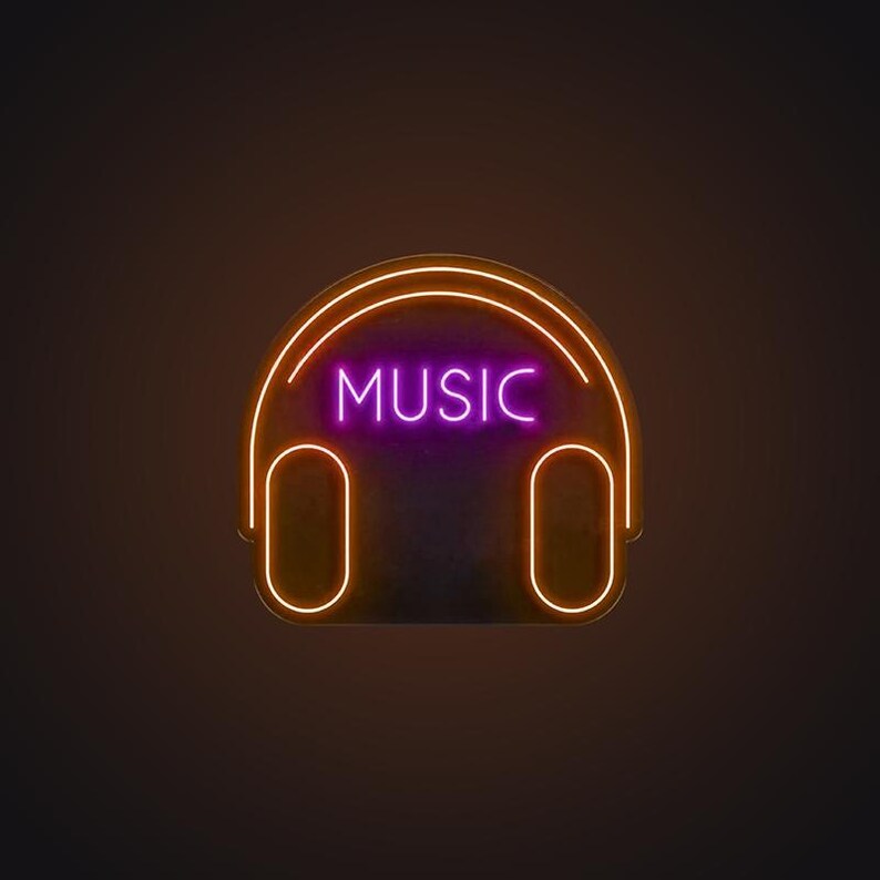 Music Headset Neon Sign Led Lights Room Decor Headphone Neon Sign Gamer ...