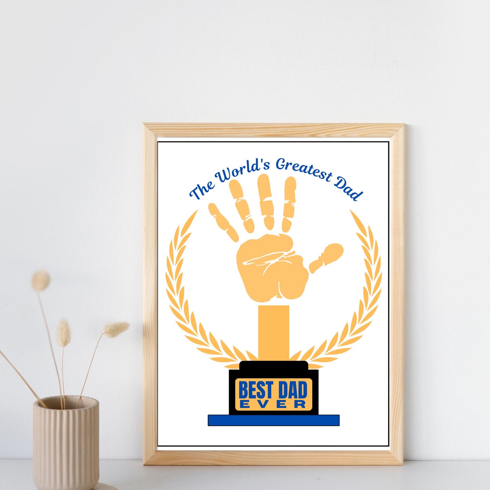 World's Greatest Dad Handprint Art Printable, Kids Father's Day Gift ...