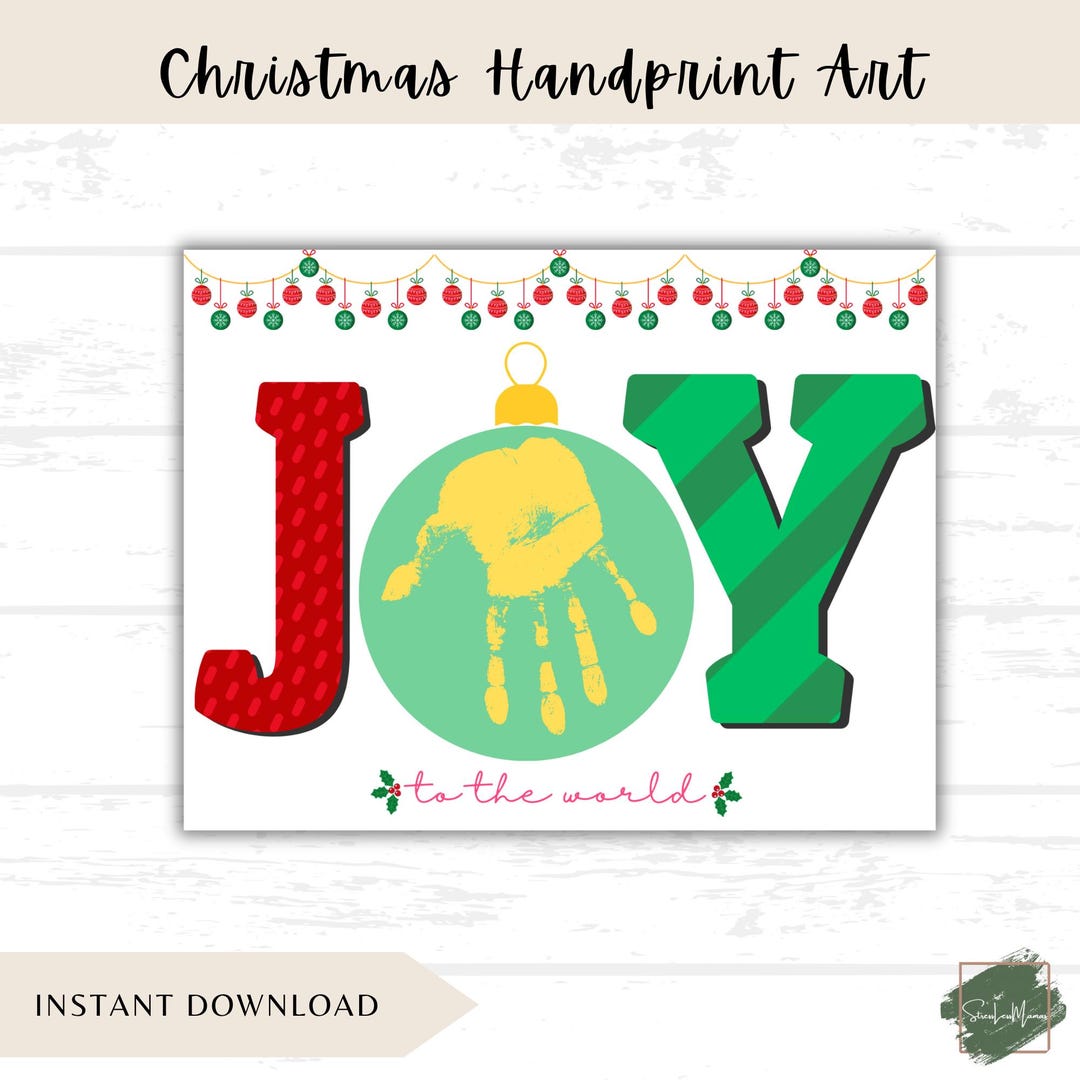 Christmas Handprint Craft Printable, Joy to the World, Christmas ...