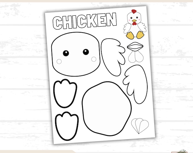 Printable Chicken Craft Template | Farm Animal Craft Activity | Chicken ...