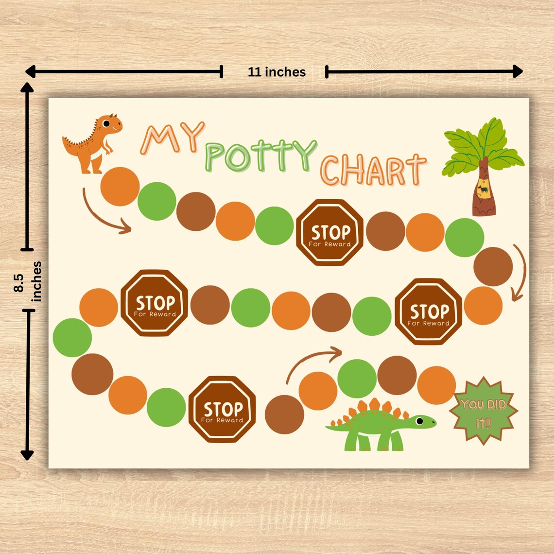 Dinosaur Potty Training Chart Printable Kids Reward Chart Dinosaur ...