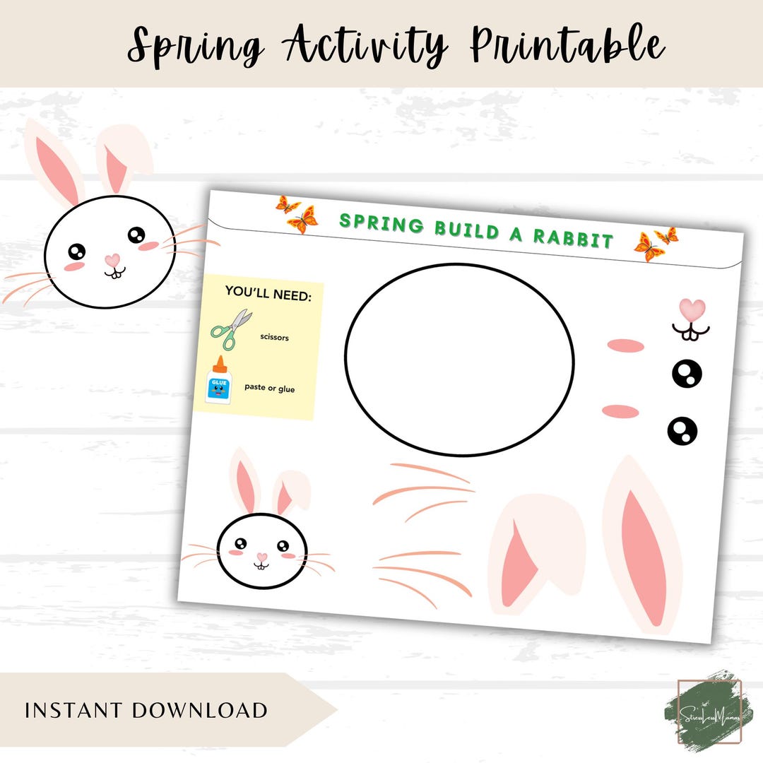 Build a Rabbit Printable for Kids, Easter Bunny Project, Cut and Glue ...