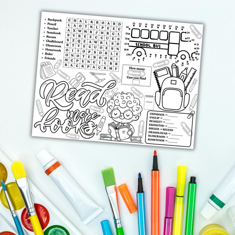 Back to School Activity Sheet Printable, Fun Educational Worksheet ...