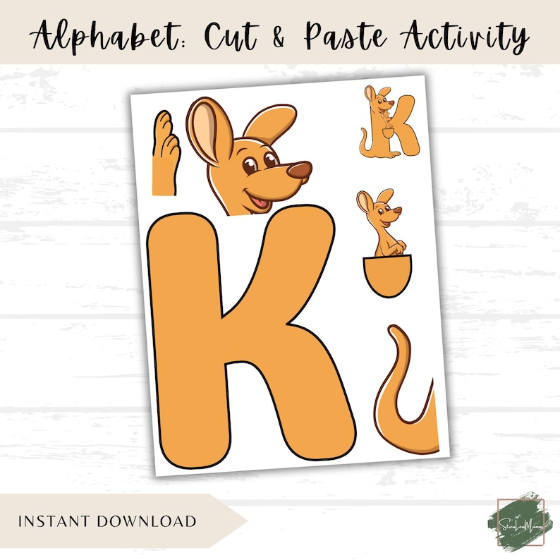 Build a Kangaroo Paper Craft Printable, Cut and Paste Activity, DIY ...