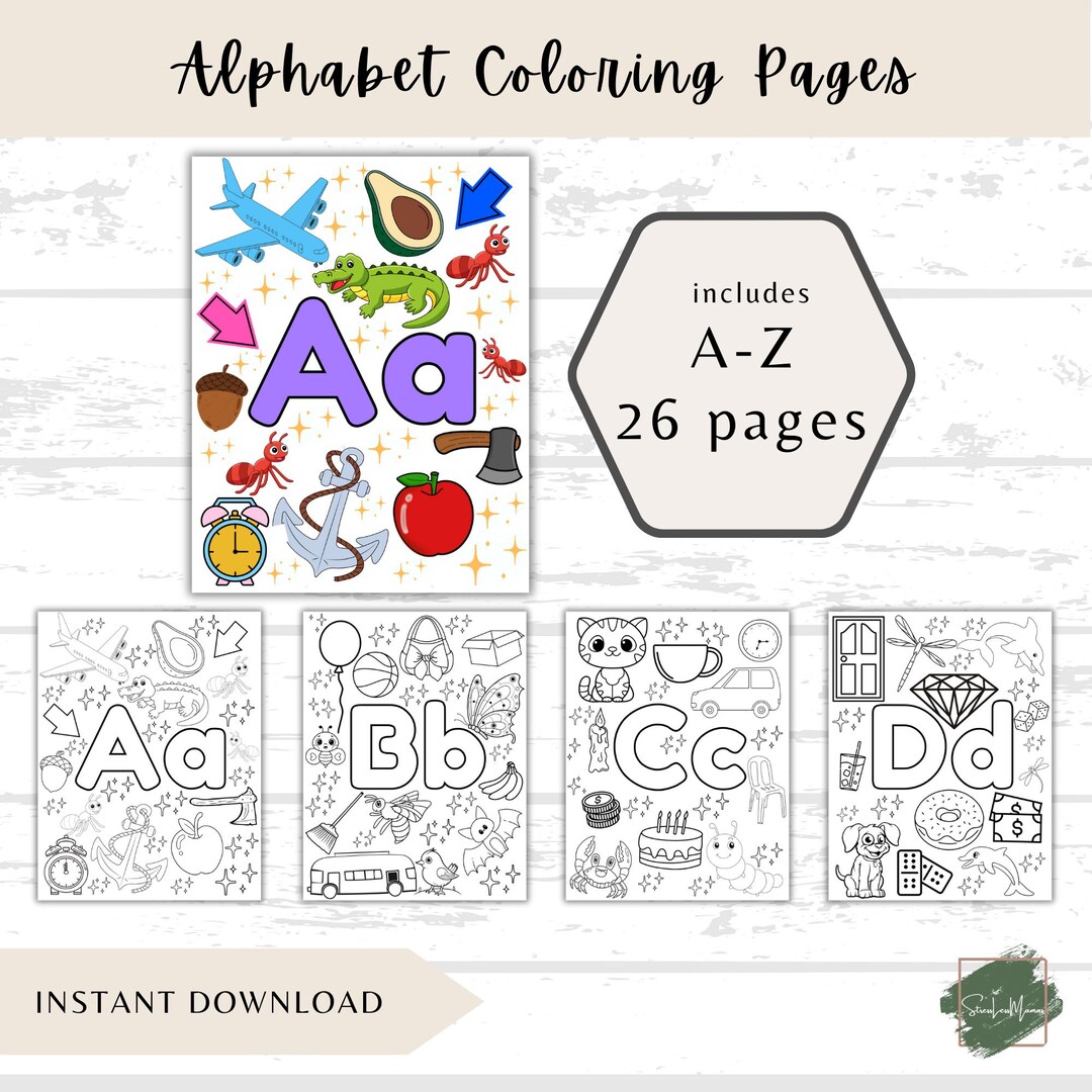 Alphabet Coloring Pages Printable, ABC Learning Sheets, Educational ...