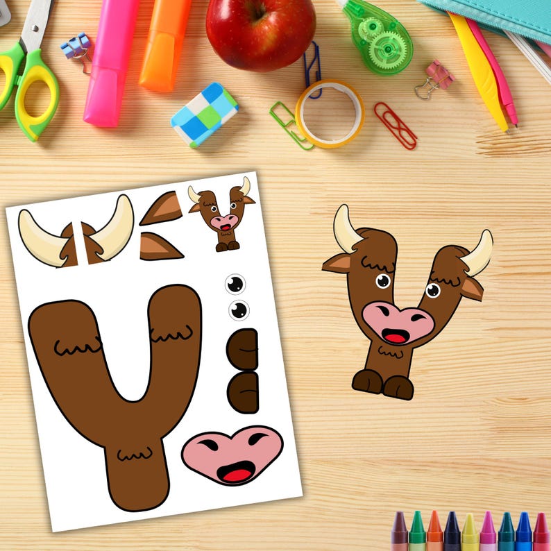Build A Yak Printable, Cut and Paste Activity, Yak Craft for Kids ...