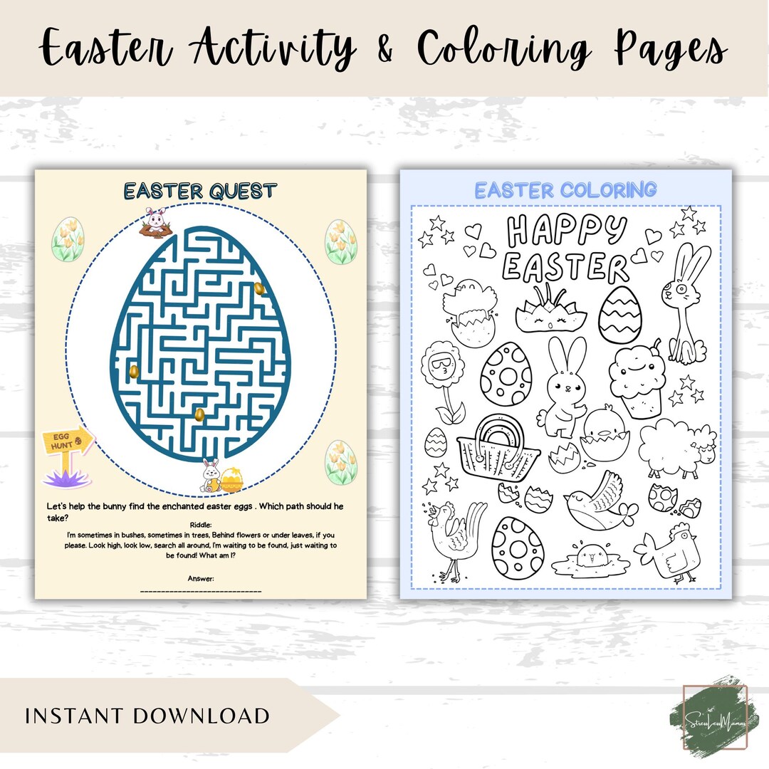 Easter Coloring and Activity Pages for Kids, Kids Easter Printable ...