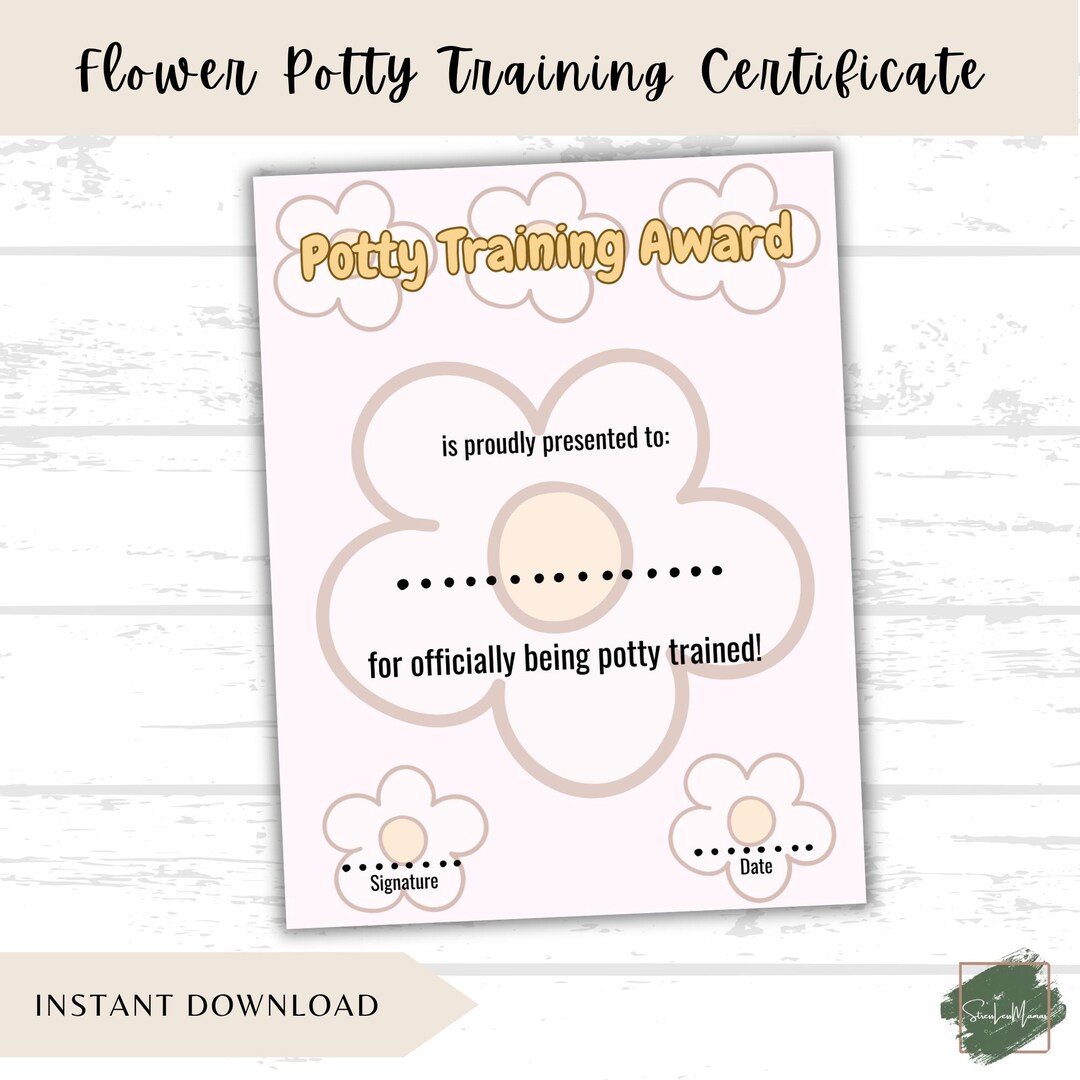 Potty Award Chart Printable, Flower Theme, Toddler Reward Chart, Toilet ...