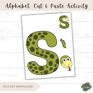 Cut and Paste Snake Craft, Build a Snack Printable for Kids, Printable ...