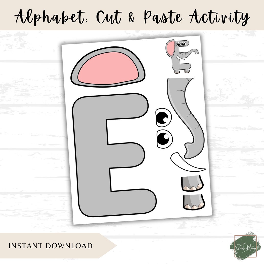 Build an Elephant Printable, Cut and Paste Activity, Kids Craft ...