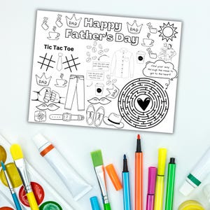 Father's Day Coloring Page Printable, Father's Day Gift, Activity for ...