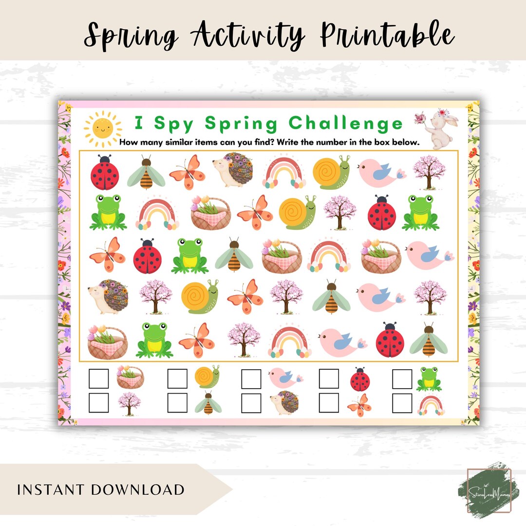 Kids I Spy Activity Printable, Toddler I Spy Challenge, I Spy Worksheet ...
