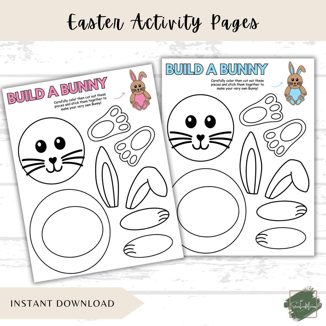 Build a Bunny Printable for Kids, Easter Bunny Activity, Cut and Glue ...