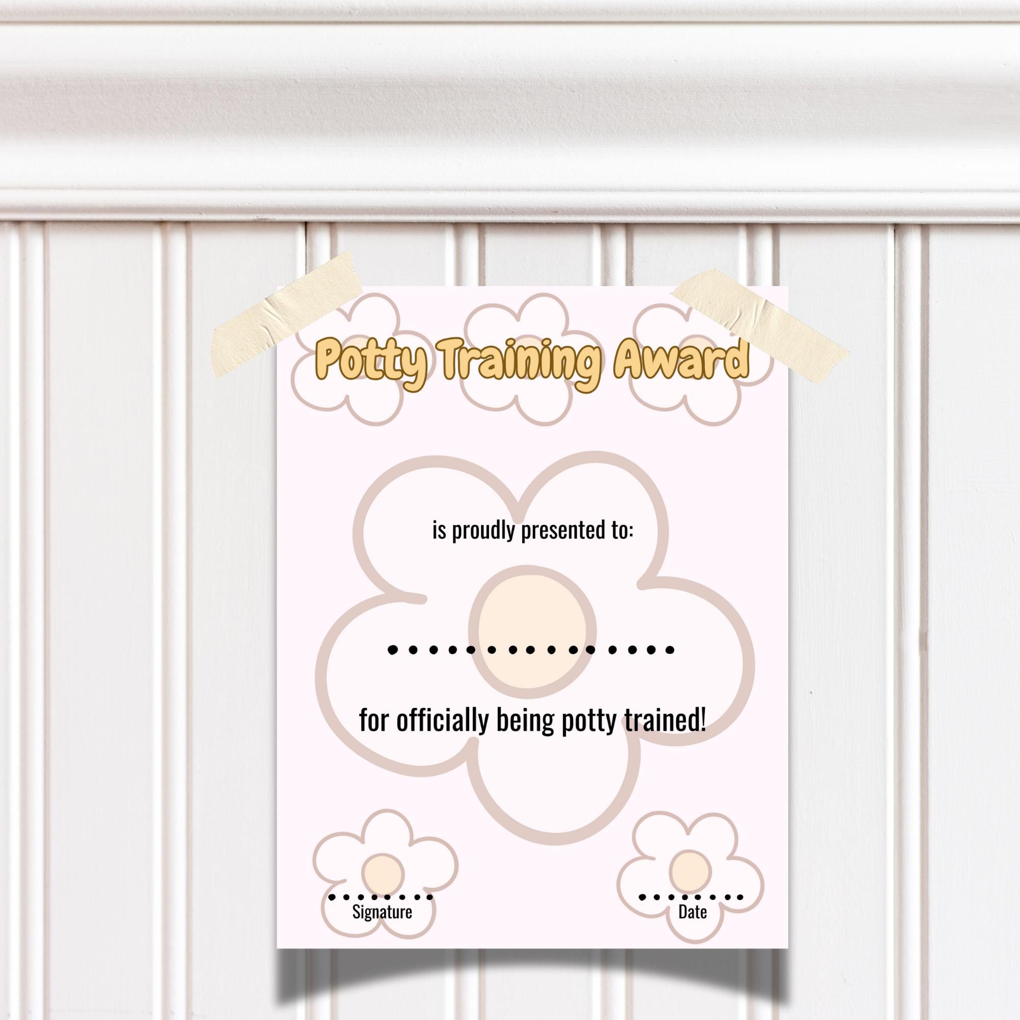 Potty Award Chart Printable, Flower Theme, Toddler Reward Chart, Toilet ...