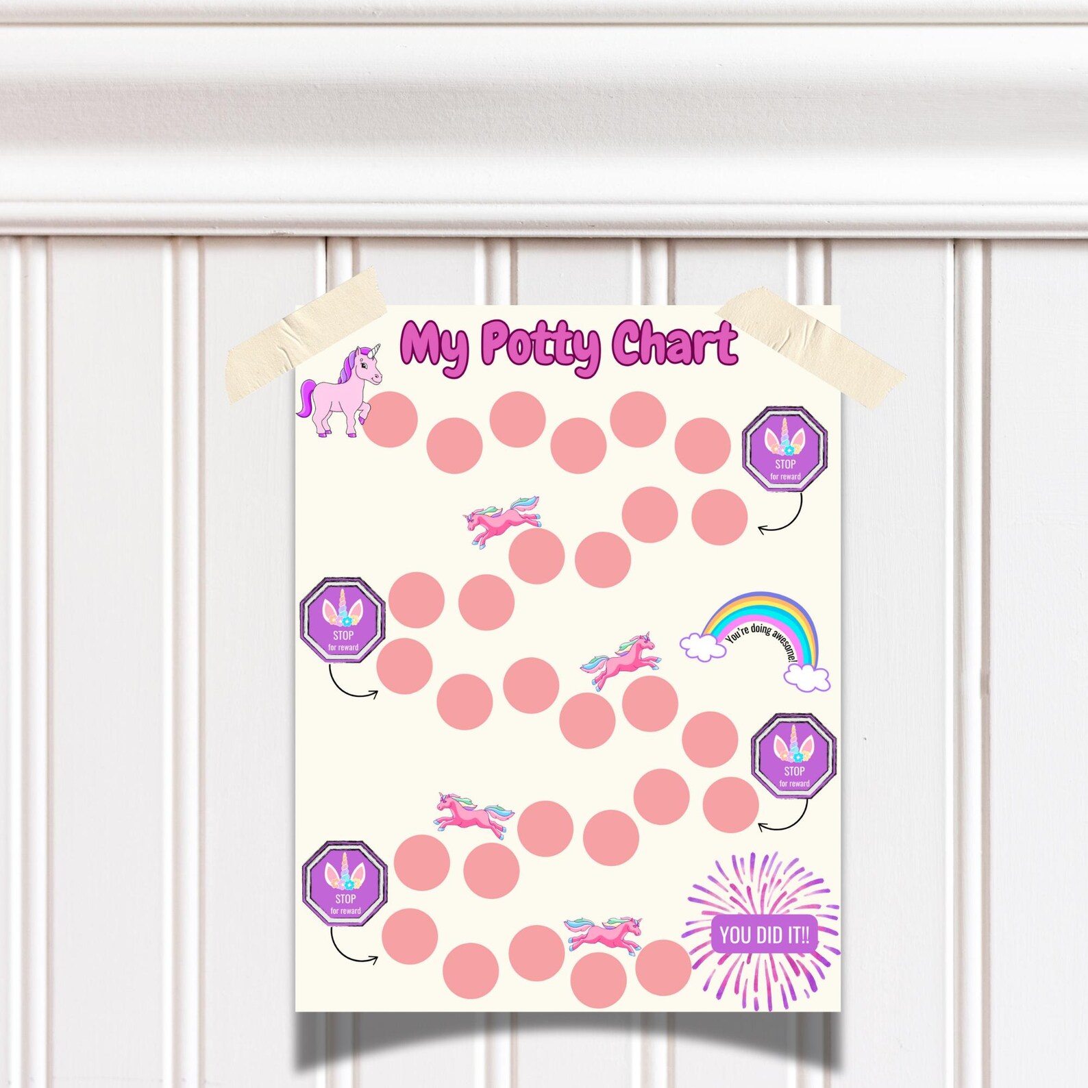 Unicorn Potty Training Chart, Award Printable, Potty Training Tool ...