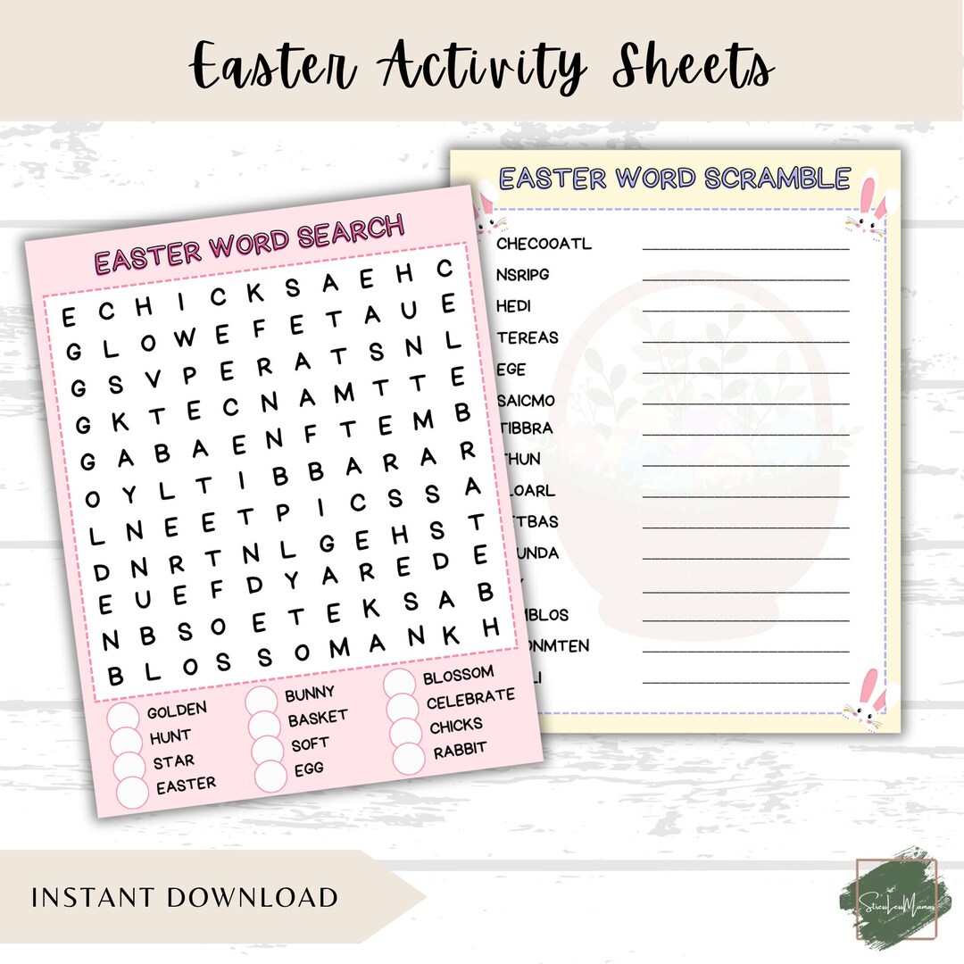 Easter Activity Sheets for Kids, Easter Word Search, Easter Word ...