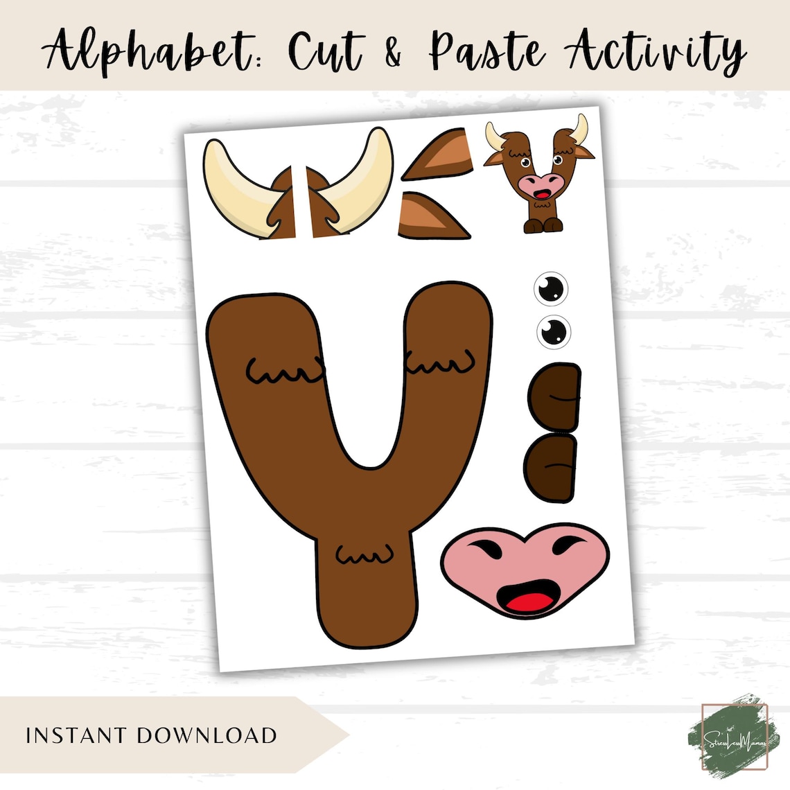 Build A Yak Printable, Cut and Paste Activity, Yak Craft for Kids ...