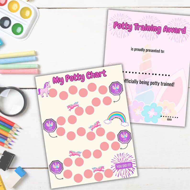 Unicorn Potty Training Chart, Award Printable, Potty Training Tool ...