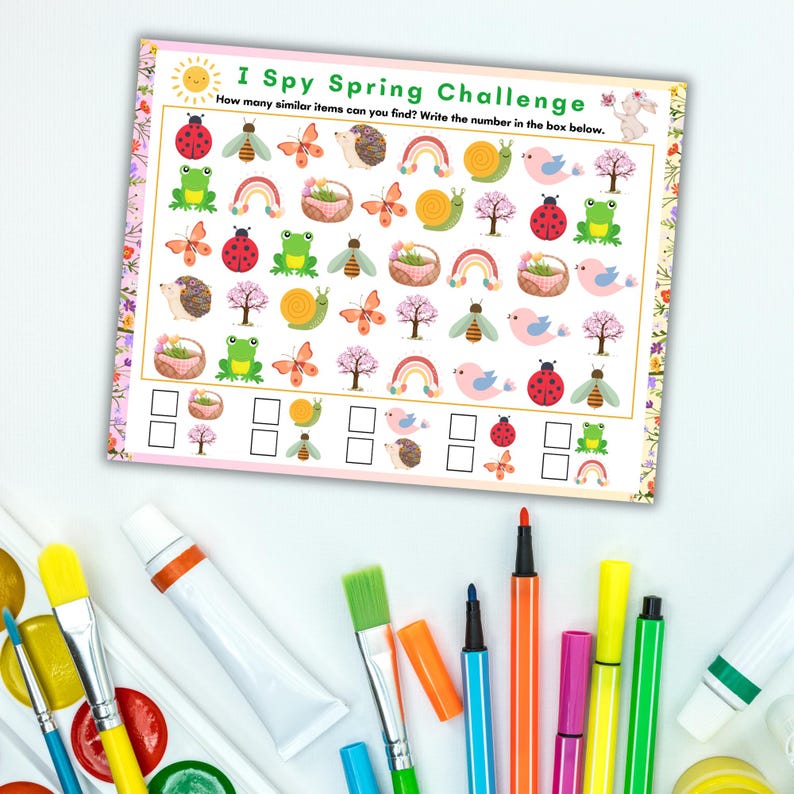 Kids I Spy Activity Printable, Toddler I Spy Challenge, I Spy Worksheet ...