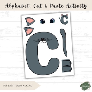 Build a Cat Printable, Cut and Paste Kids Activity, DIY Cat Craft ...